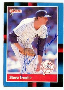 Steve Trout autographed baseball card (New York Yankees) 1988 Donruss ...