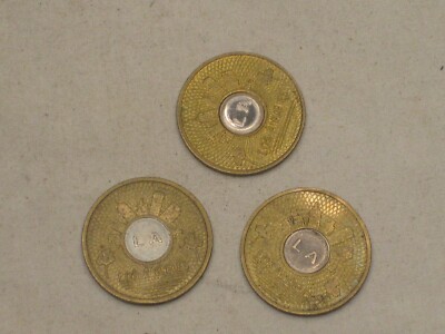 3 vintage LOS ANGELES BASE FARE LA California Metro coins coin token ...