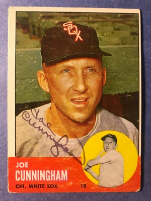 SIGNED JOE CUNNINGHAM 1963 TOPPS BASEBALL CARD AUTOGRAPHED - WHITE SOX ...