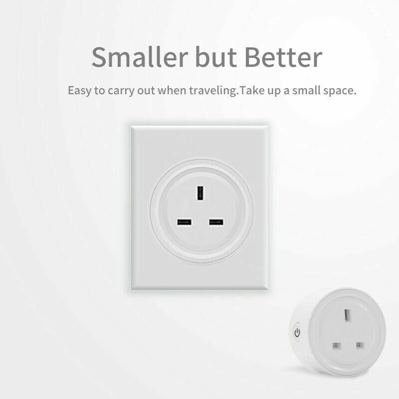 16A AC 3 Pins Smart WIFI Plug UK Power Socket/Outlet Google Apple App ...