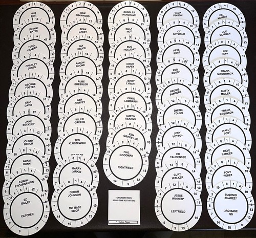 All-Time Greatest Hitters REDS Cadaco All-Star Baseball (50 PRE-CUT ...