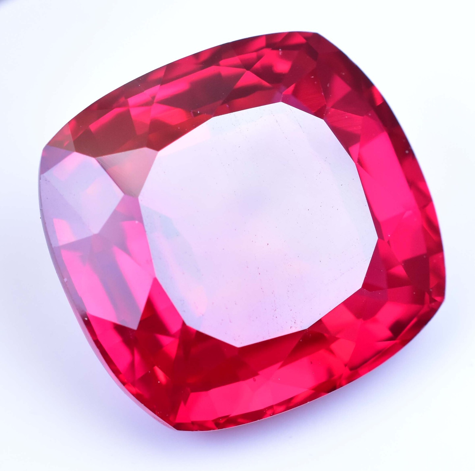 Flawless Natural Mogok Pink-Red Ruby 71.15 Ct Cushion Certified Loose ...