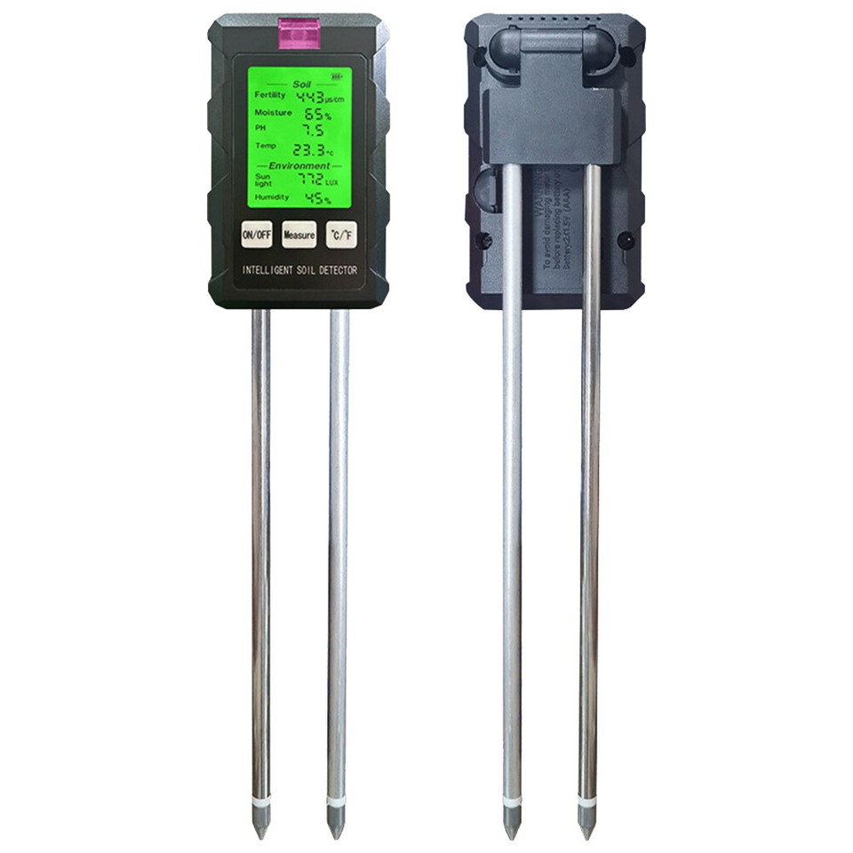 6 in 1 Digital Multifunction Soil Meter LCD Backlight Soil PH Meter for ...