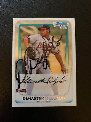 Dimaster Delgado Signed 2011 Bowman Chrome Rookie Card Atlanta Braves ...