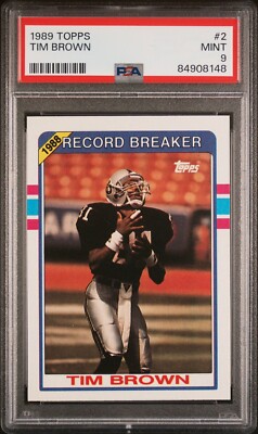 1989 Tim Brown Topps Record Breaker #2 HOF PSA 9 | eBay