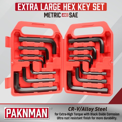 14-Piece Jumbo Allen Wrench Set, Extra Large Hex Key Set, SAE & Metric ...
