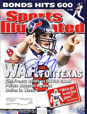 RAIDERS DAVID CARR HAND SIGNED AUTOGRAPHED SPORTS ILLUSTRATED MAGAZINE ...