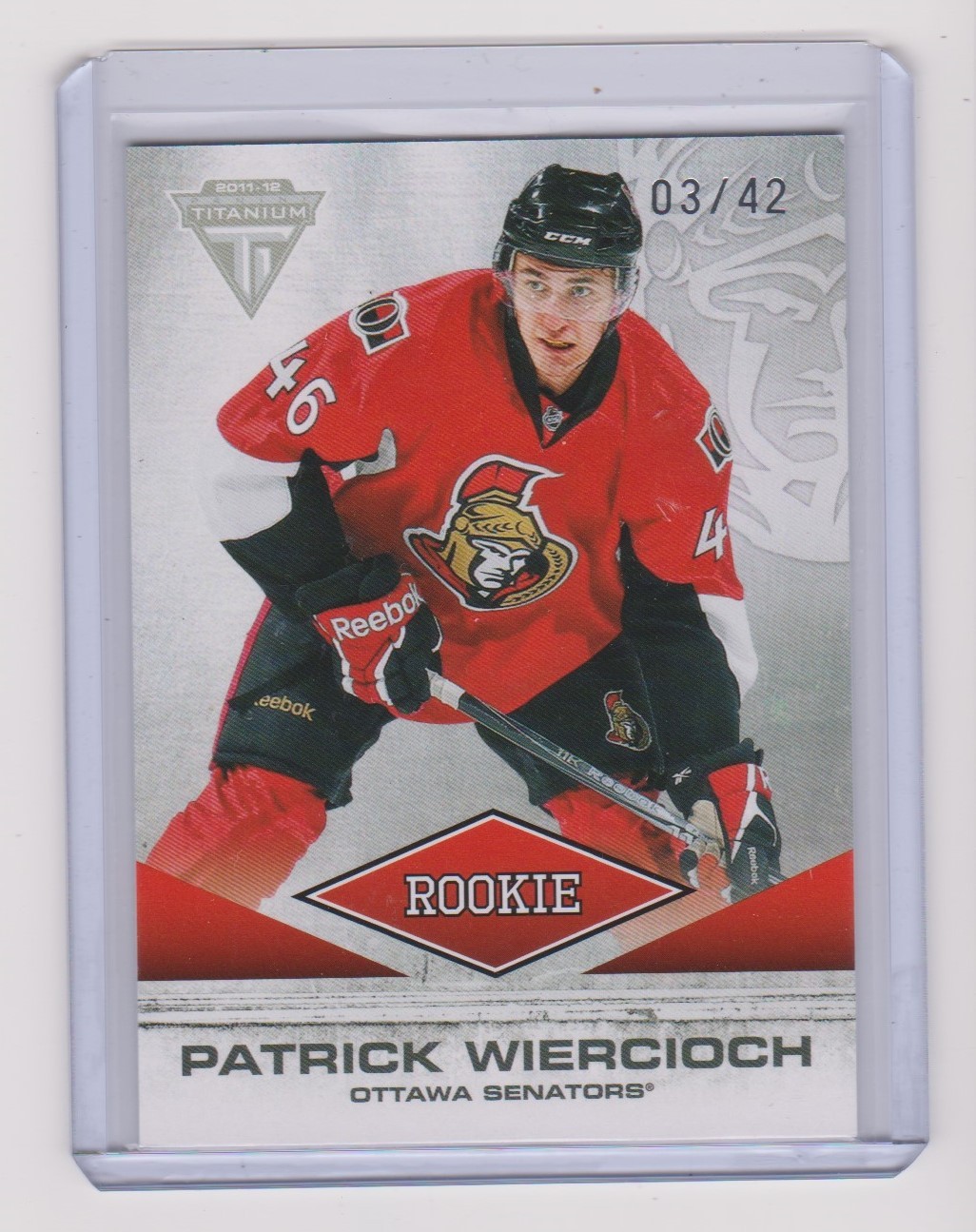 11-12 2011-12 Panini Titanium Spectrum #143 Patrick Wiercioch 03/42 ...
