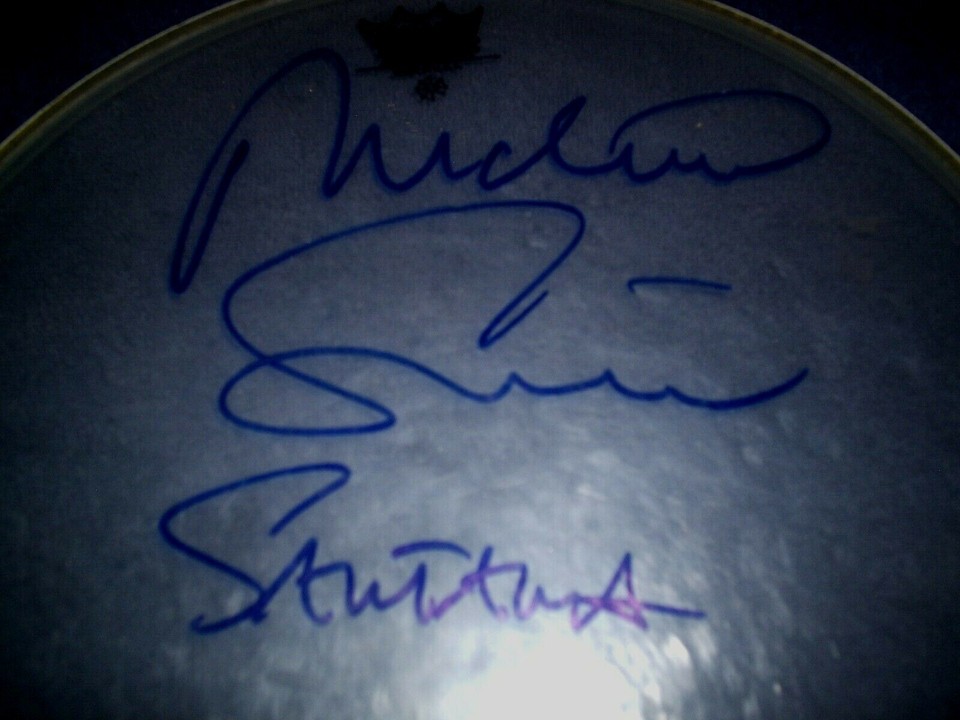 SANTANA MICHAEL SHRIEVE SIGNED DRUMHEAD ULTRA RARE PROOF! DRUM KING ...