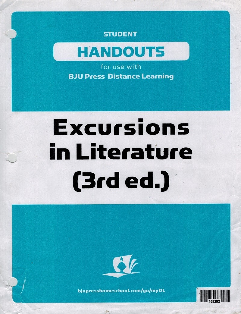 BJU Press Excursions in Literature Student Handouts Distance Learning ...