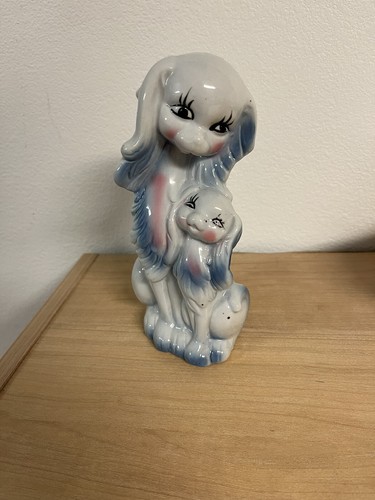 Vintage Ceramic Anamorphic Spaniels Japan MC Blue Pink 50’s | eBay