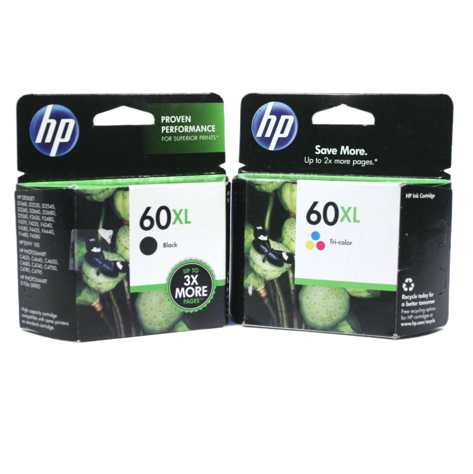 2PK Genuine HP 60XL Ink Cartridge for DeskJet D2530 D2545 F4440 F4580 ...