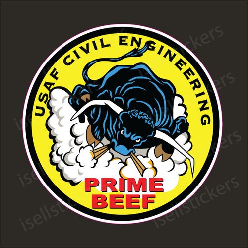 AF-1139 Air Force USAF Civil Engineering Prime Beef Bumper Sticker ...