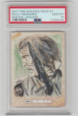 WALKING DEAD SEASON 7 WALKER SKETCH CARD BY ARTIST SOLLY MOHAMED 1/1 ...