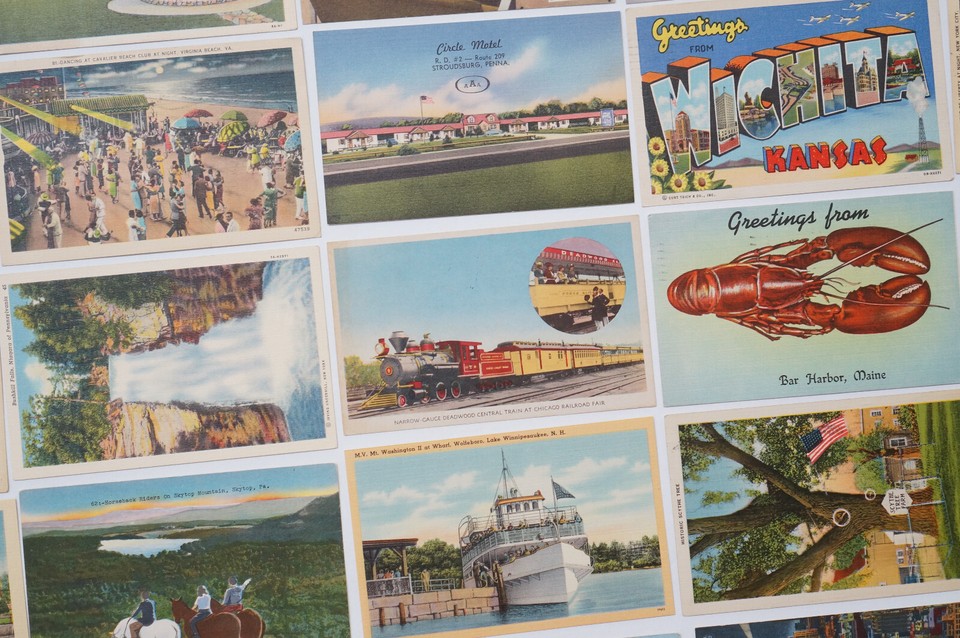 Vintage POSTCARD Lot 50 Old Post Cards Views USA Roadside Linen ...