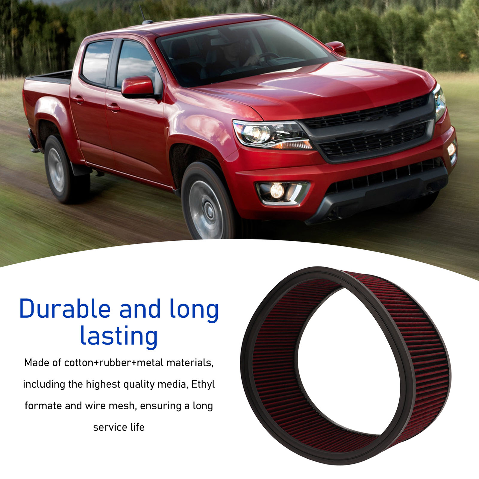 .* Red Round Washable Air Filter Element Washable Reusable High Flow ...