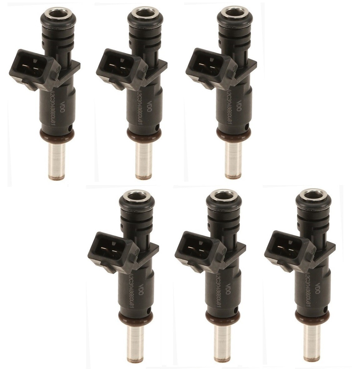 VDO Set of 6 Fuel Injectors for BMW E01 E02 E60 E63 E66 E81 E84 E85 E87 ...