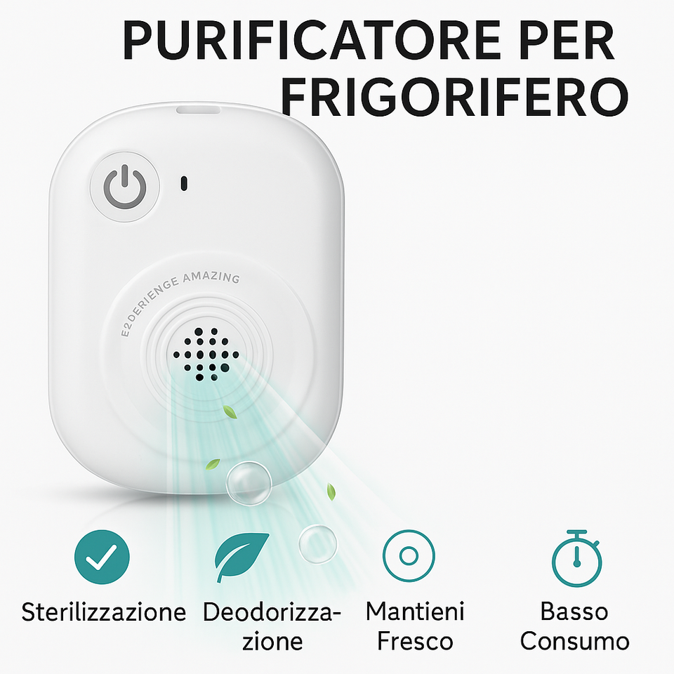 Mini Purificatore Aria Frigorifero Generatore Ozono Elimina Odori USB ...