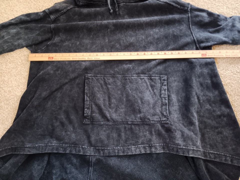 We the Free F.P. Extreme Washed Hoodie Charcoal Oversized Hi Lo Hem ...