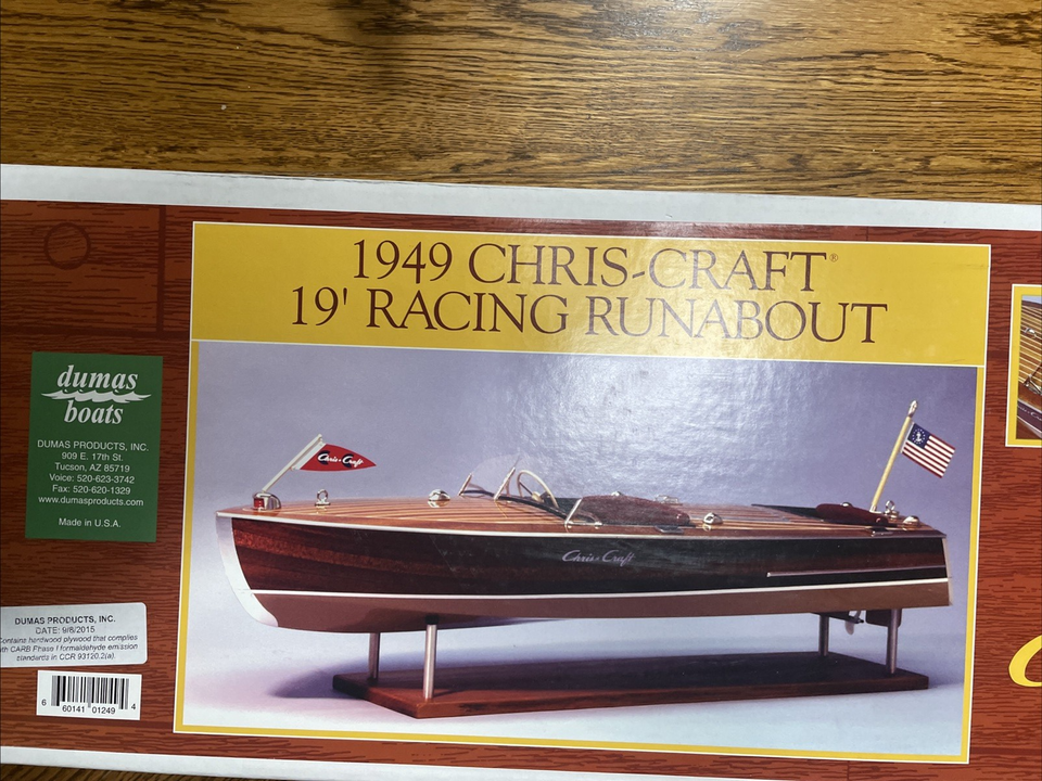 1949 Chris Craft 19' Racing Runabout, Dumas 1/8 Scale, Unassembled Boat ...