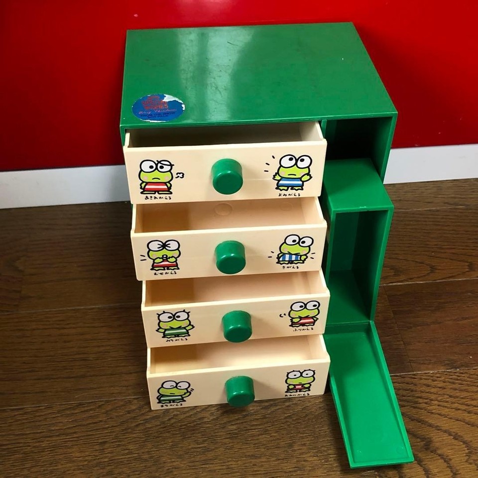 Kero Kero Keroppi Accessory Case Storage Case Drawer Retro Showa Rare ...