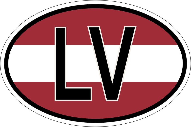 Oval Sticker Latvia Country Code LV | eBay