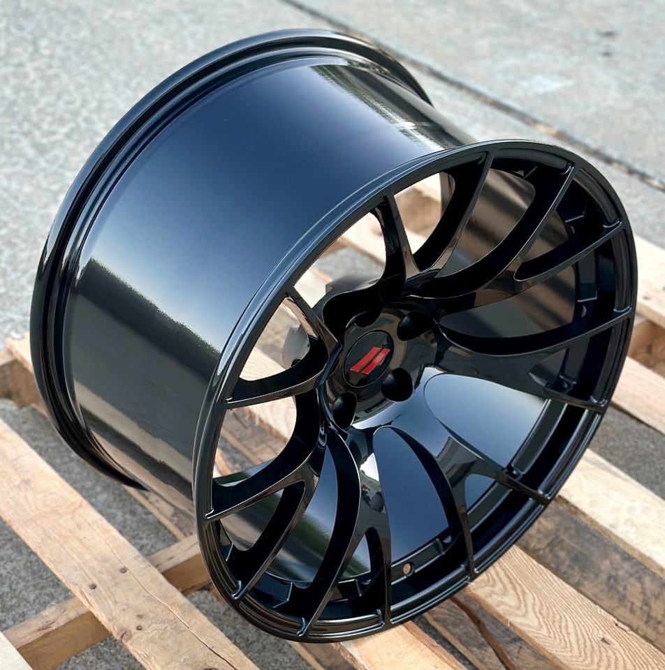 20x11 SRT Mesh Style Gloss Black Wheels Fits Dodge Challenger Charger ...