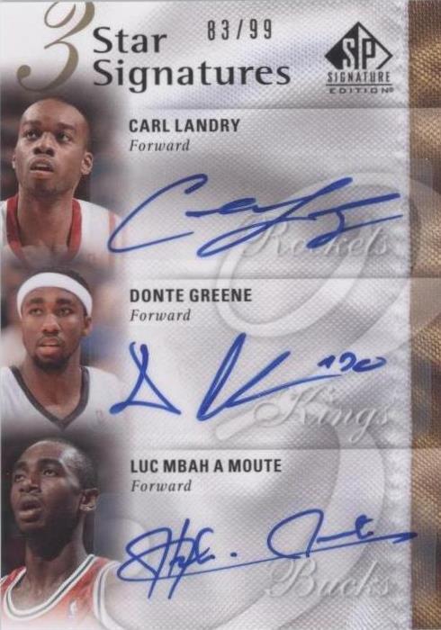 2009-10 SP Signature Edition - 3 Star Signatures Carl Landry, Luc Mbah ...