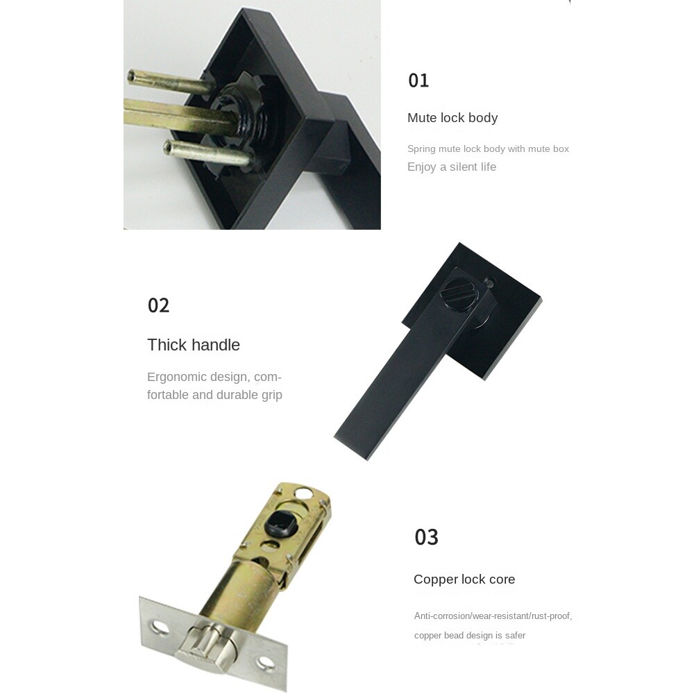 Cylinder/Latch Door Lever Lock Door Lock Handles Set For Interior Doors ...