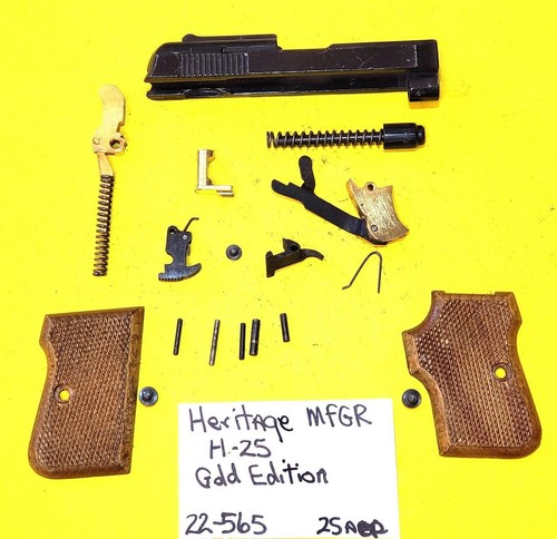 HERITAGE H25 IN 25 CAL BLUED SLIDE WOOD GRIPS #22-565 | eBay