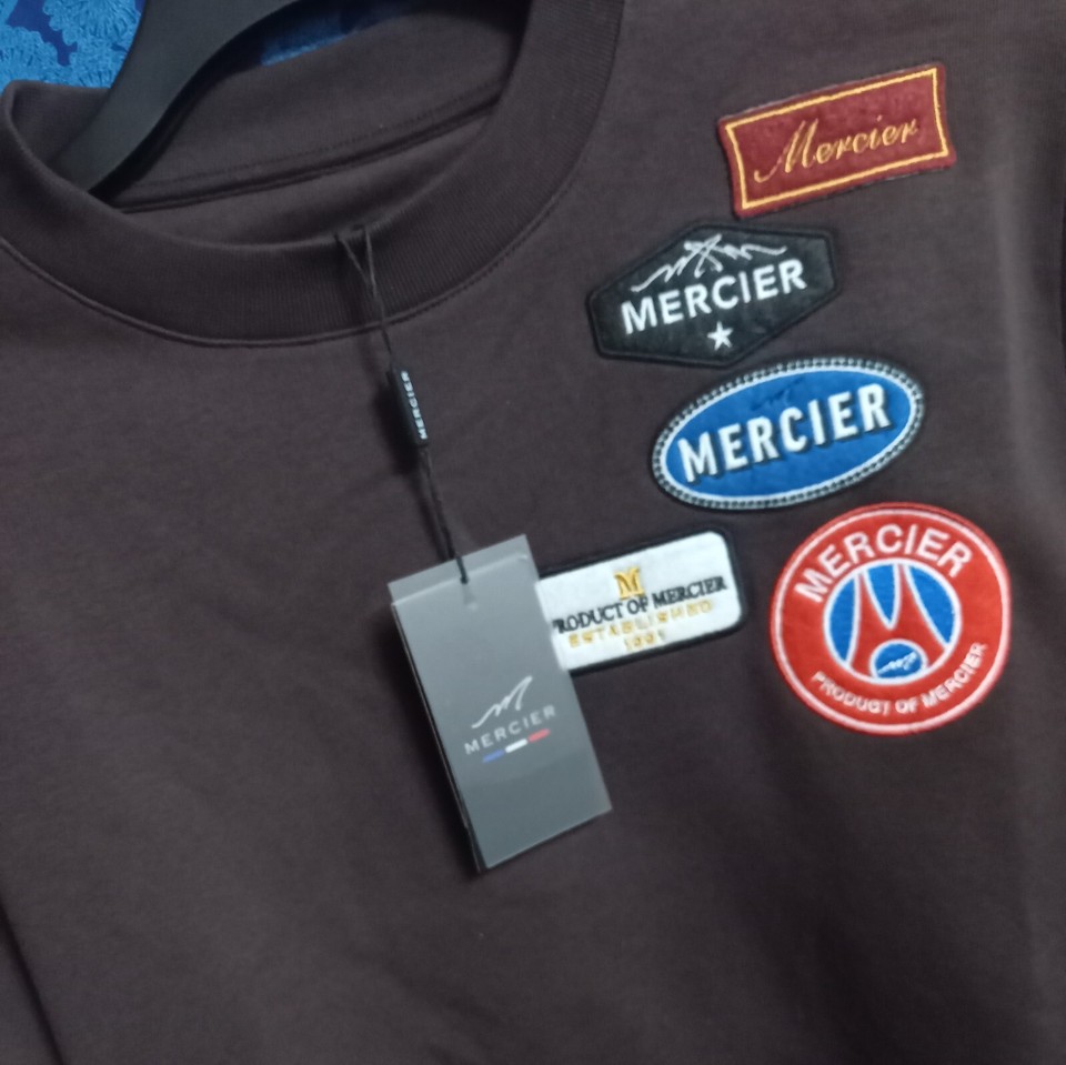 Mercier Original Badge Logo Crew Sweatshirt in Brown, Men's size Large ...