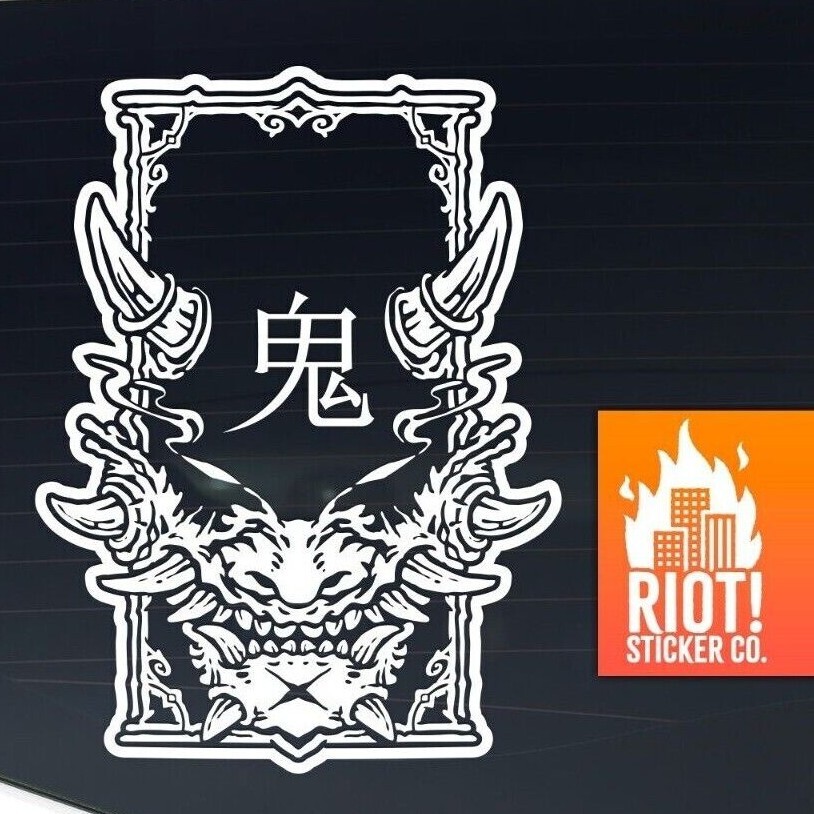 Japanese Oni Mask Decal for Car, Truck, Laptop, JDM Decal, Anime, Japan ...
