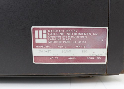 Lab Line Instruments 3620-ST , 50/60 Hz, 120 Volts, .6 AMPS, 750 Watts ...