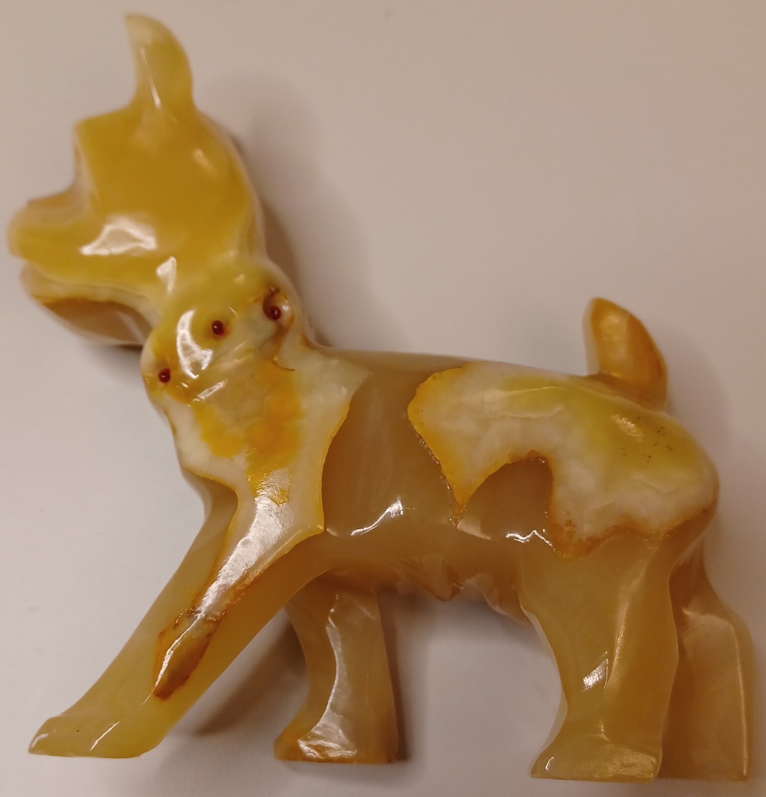 Carved Caramel Tan Marble Stone Dog Sculpture Paperweight Figurine #2 ...