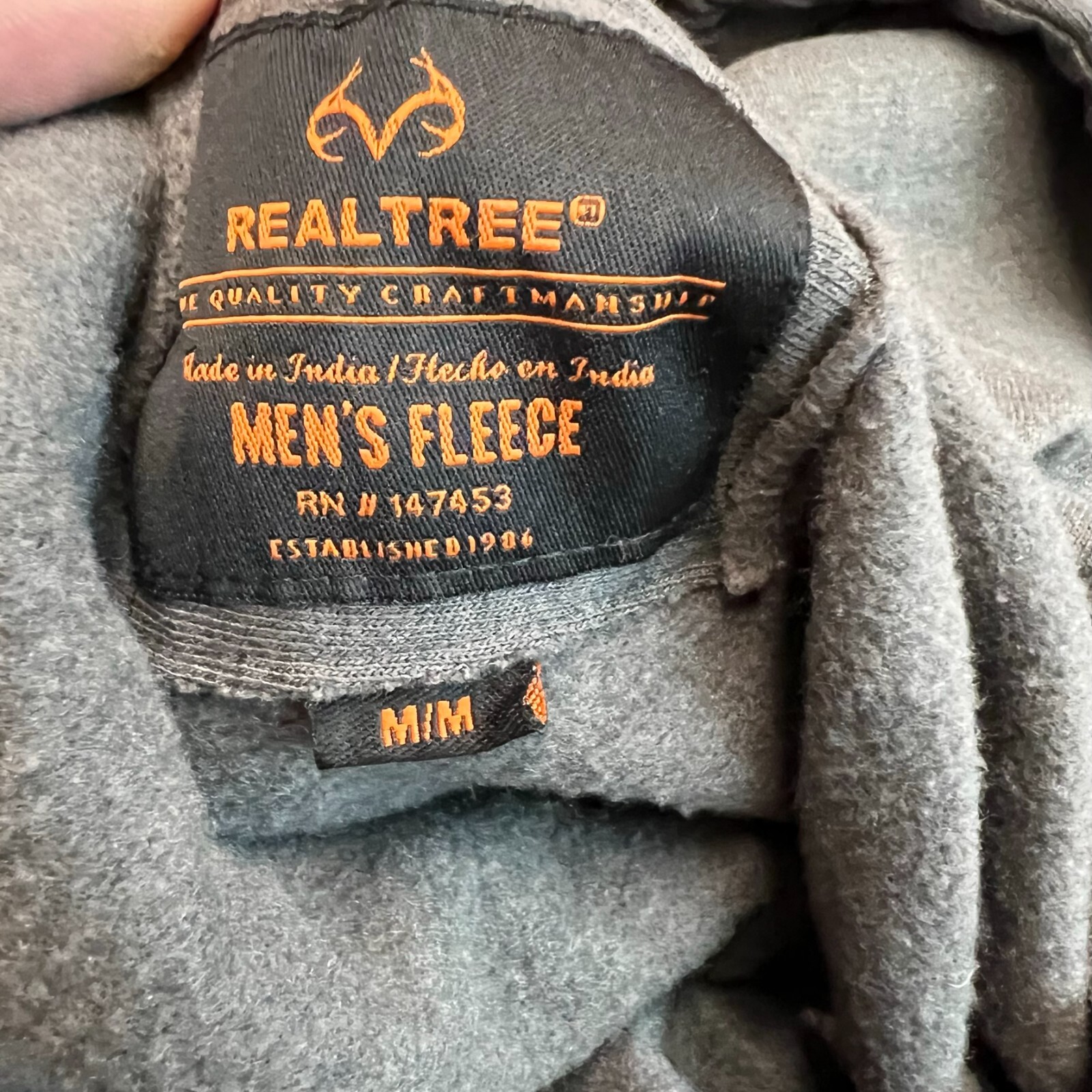 Realtree Fleece Graphic Hoodie Mens Size M Gray Embroidered | eBay