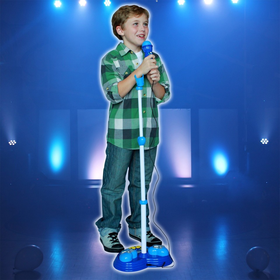 KidPlay Kids Karaoke Pop Star Microphone Adjustable Stand Musical Toy ...