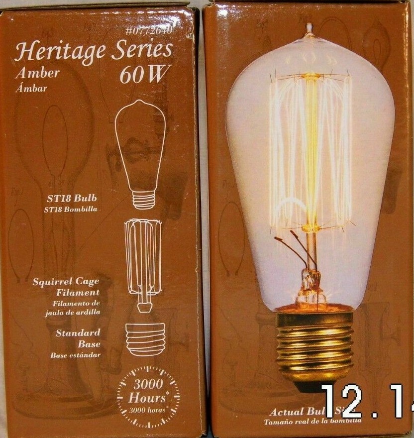 Litex Vintage Amber 60W Dimmable ST18 Decorative Light Bulb 0772640 (4D ...
