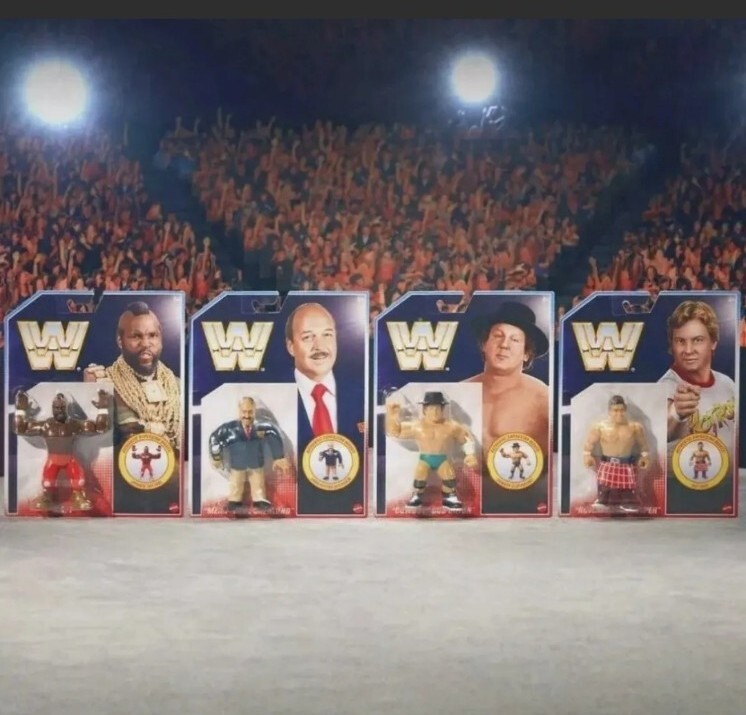 Mattel WWE Retro Wave 1 Set Roddy Piper, Mr. T, Mean Gene WWF LJN ...
