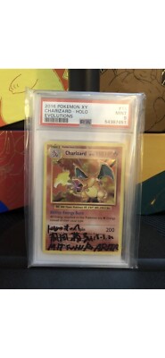 2016 Pokemon XY Evolutions Charizard Holo PSA 9 Autographed ...