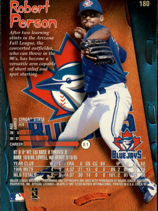 1997 (BLUE JAYS) Circa #180 Robert Person | eBay