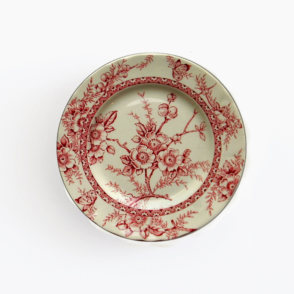 Miniature Red Willow Vintage Plates Set Ceramic Dollhouse Kitchen Decor ...