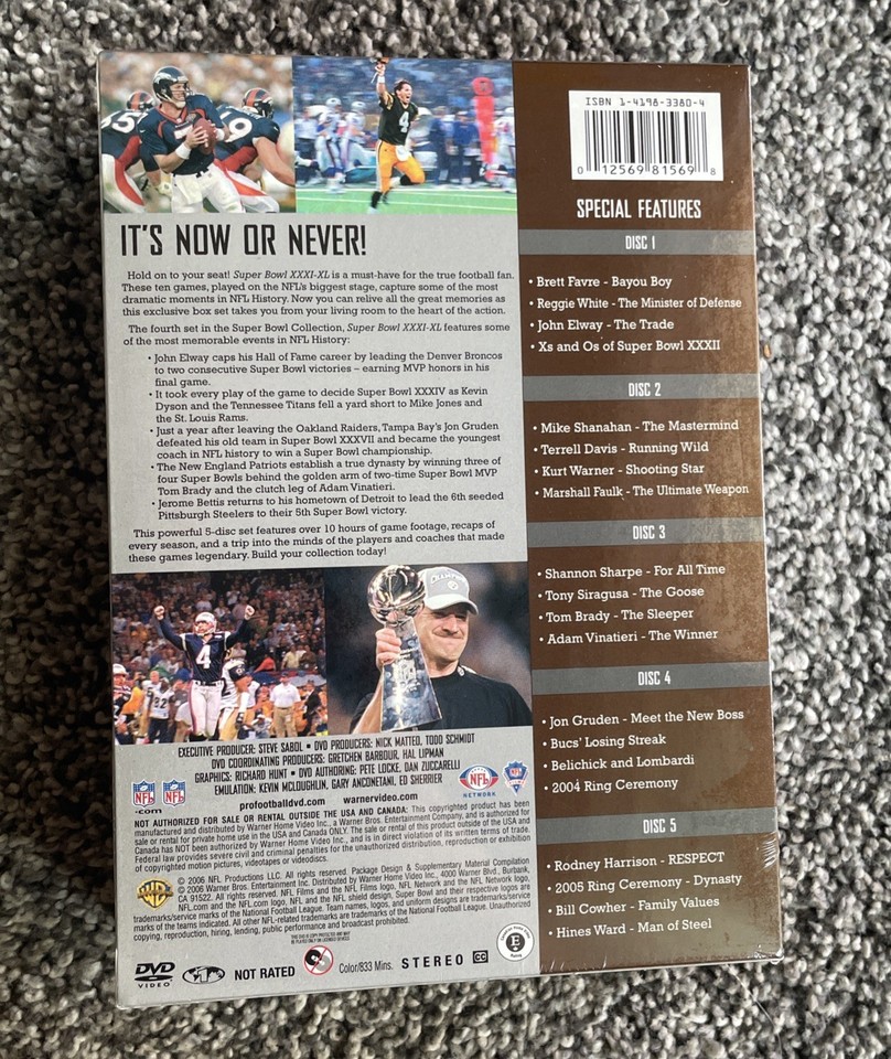 Super Bowl I-XL Sealed Collector's Set 20 DVDs. NFL Football NFL Films ...