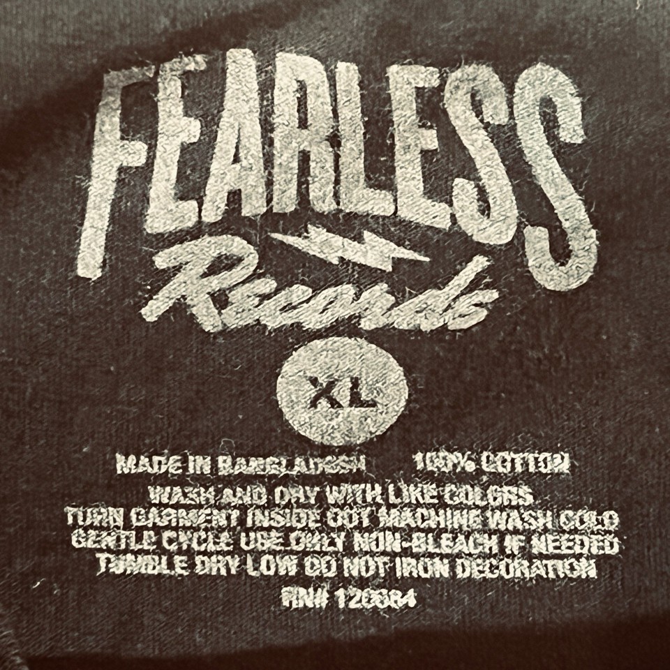 Fearless Records Pierce The Veil Tee T-shirt XL Black Cotton Short ...