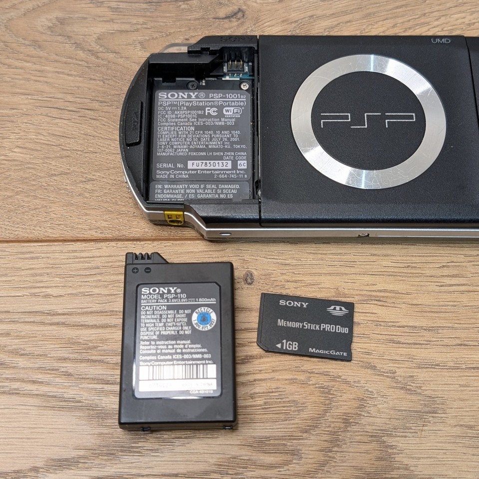 Sony PSP-1001 Playstation Portable Black Console w/ Memory Card Tested ...