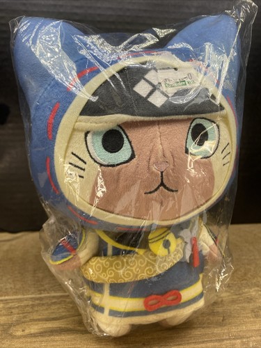 Monster Hunter Rise 9" Palico Chibi Plush Capcom Cat Blue Ninja - Japan ...