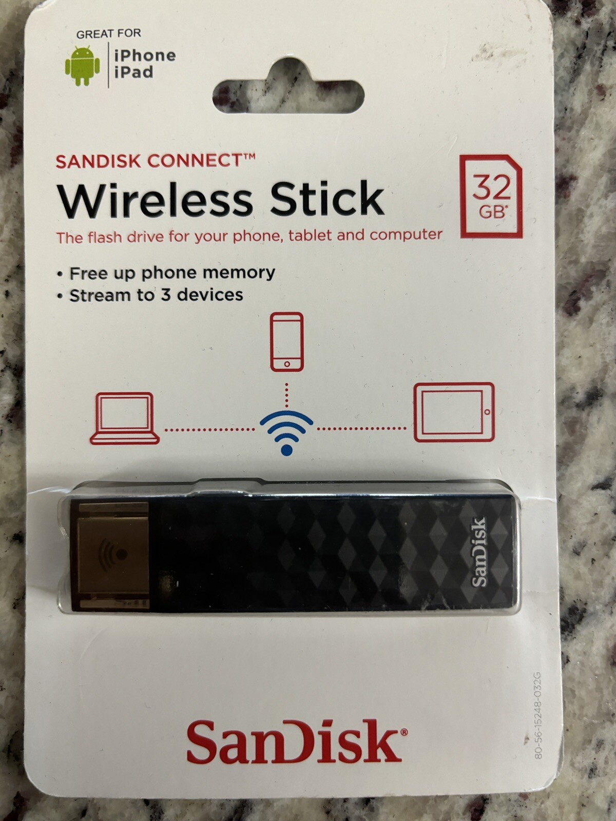 SanDisk Connect Wireless Stick Wi-Fi 32GB USB Flash Drive NEW ...