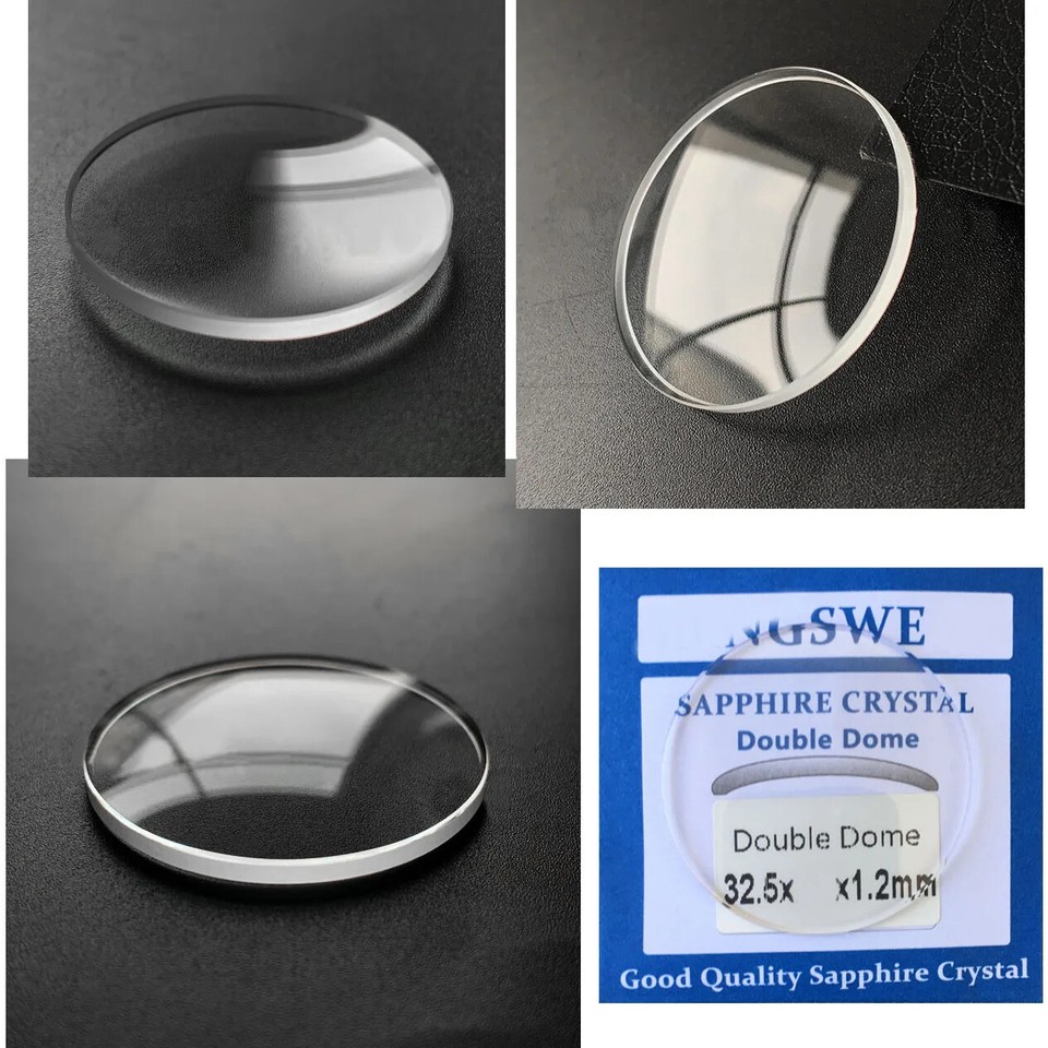 Double Dome 1.2mm Sapphire Watch Crystal 16-42mm Round Mineral Watch ...