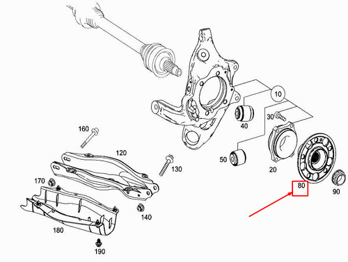 MERCEDES-BENZ E W213 REAR AXLE WHEEL HUB BEARING A2133570500 ORIGINAL ...