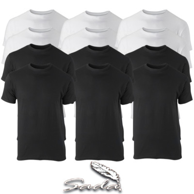 Sada T-Shirt Crew-neck Short-sleeve (1-Dozen/ 12pc) 100% Cotton | eBay