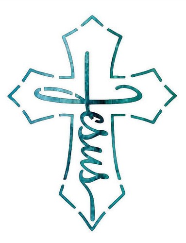 JESUS CROSS Religious Fancy Script 8 x 10 Stencil Plastic Sheet NEW ...